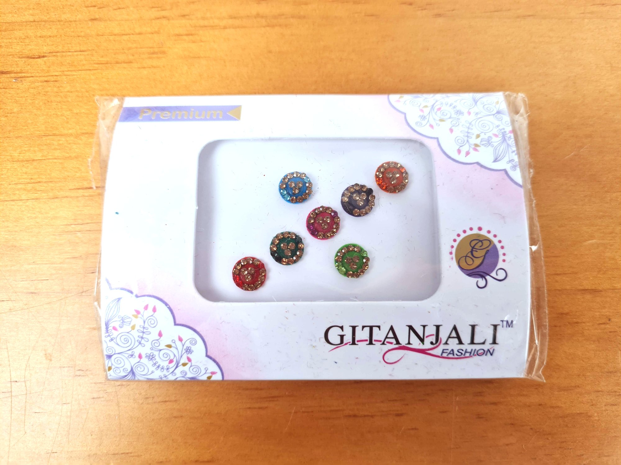 Bindi indiano Gitanjali adesivo para colar entre as sombrancelhas VII ...