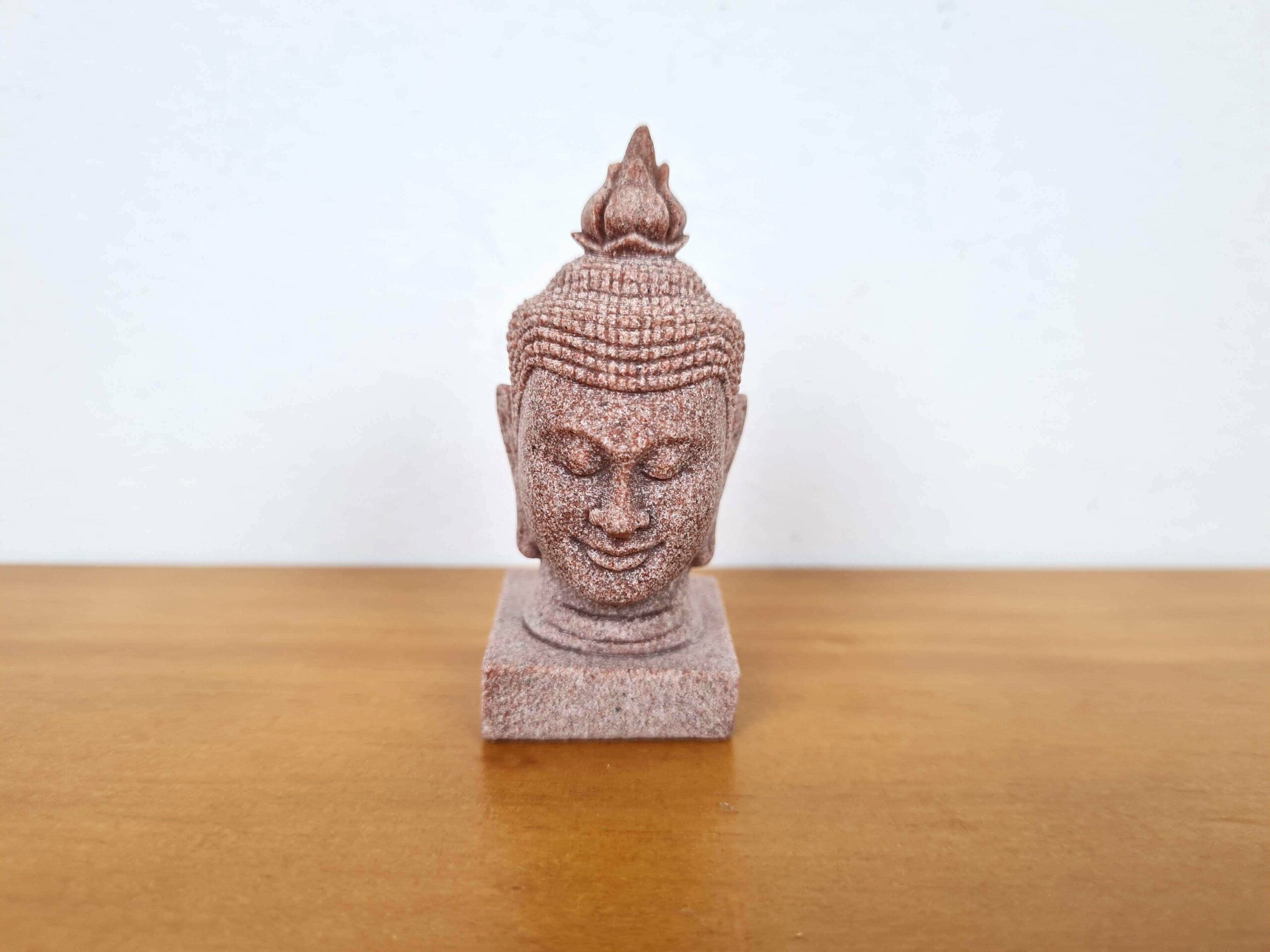 Estátua cabeça de Buda de pedra rosé 7cm – Bazar Indiano
