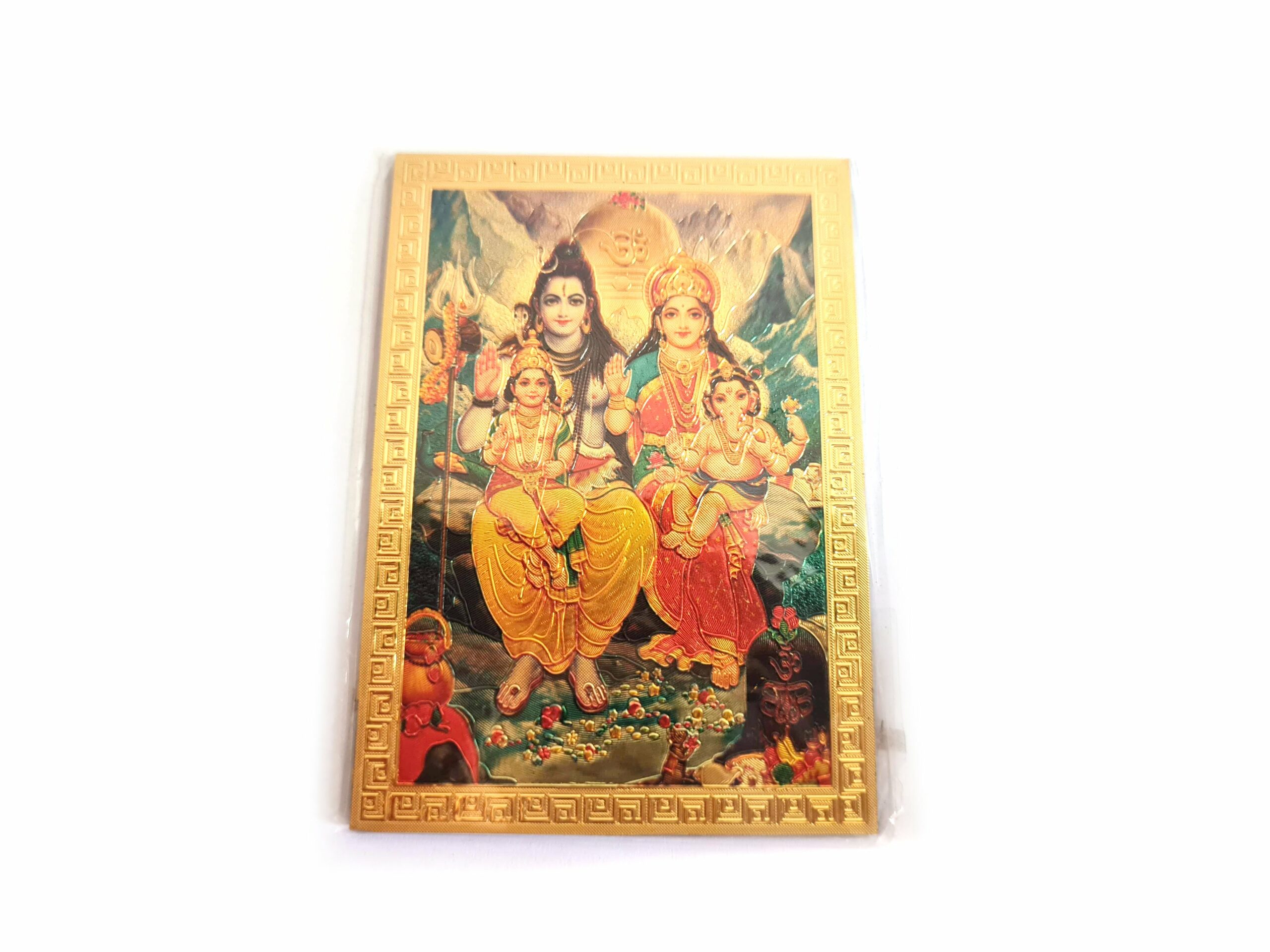 Ímã de geladeira dourado com Shiva e família III – Bazar Indiano