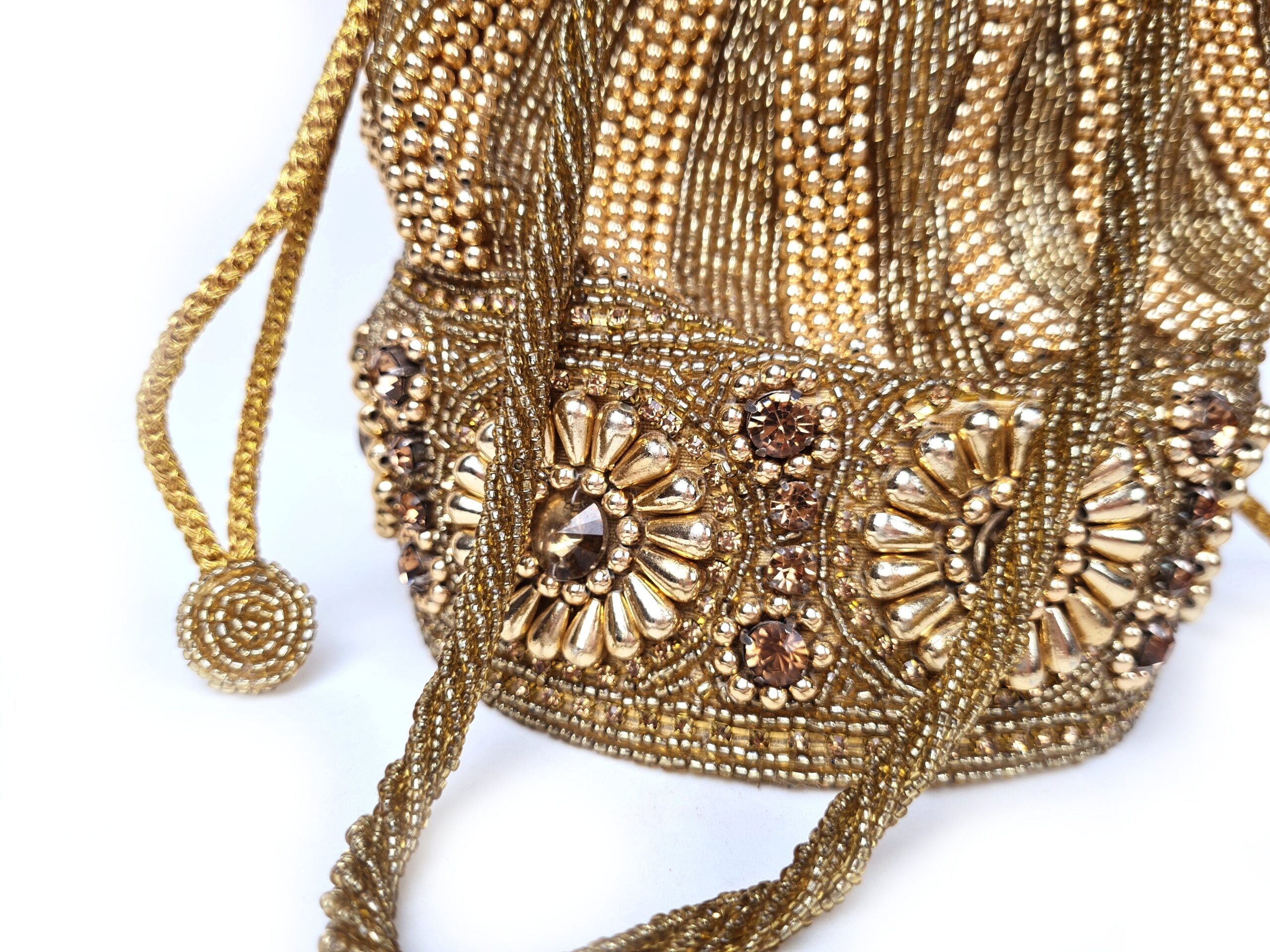 Bolsa Clutch Pouch Indiana luxo com pedrarias bordadas dourada – Bazar ...